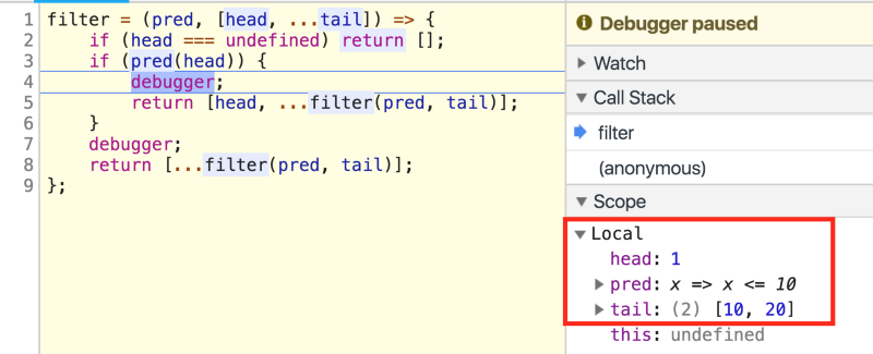 How to implement map, filter, and reduce with recursion