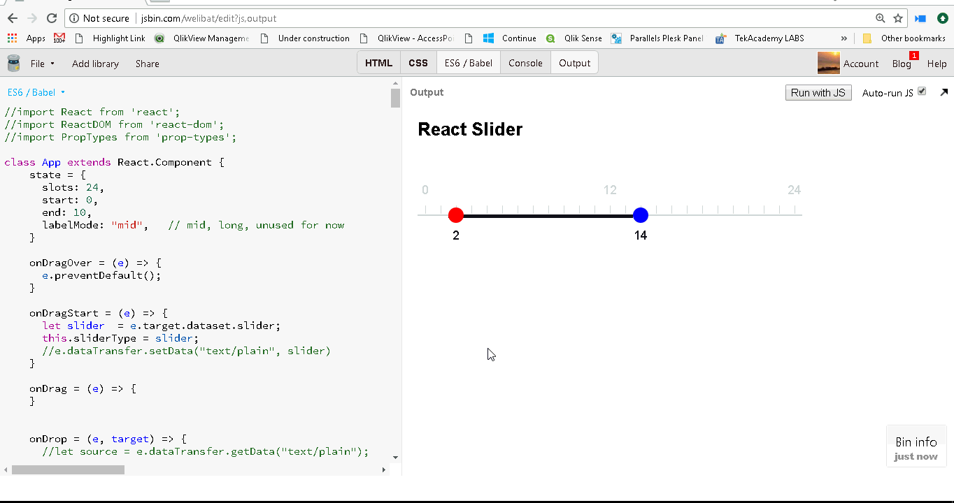 How to build a range slider component in React from scratch using only <div> and <span>