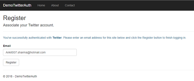 Authentication Using Twitter In Asp Core 2 0